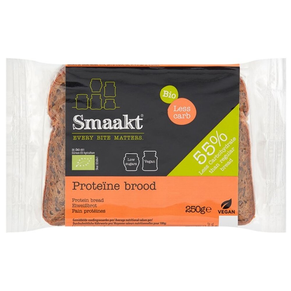 Smaakt - Less Carb Bio Proteïne brood (250 gr) - Lowcarbcenter.nl