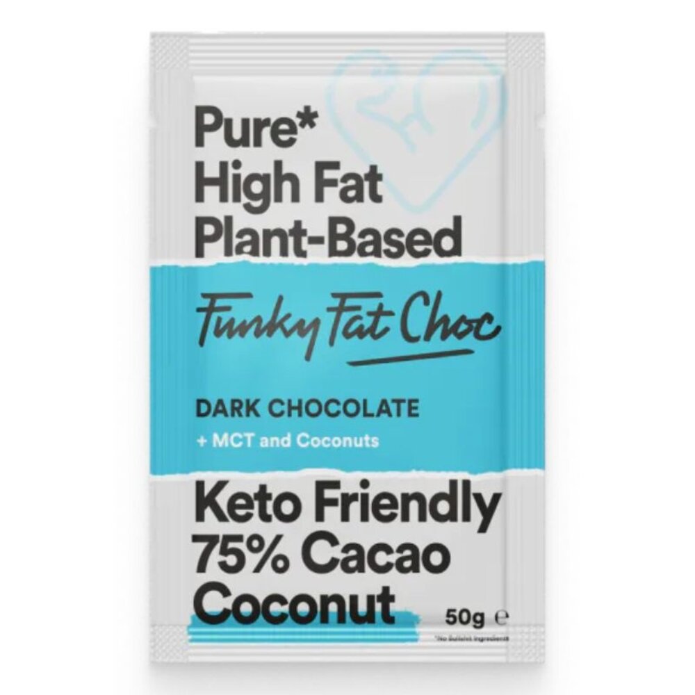 Funky Fat Foods - Dark Chocolate Coconut Tablet (50 gr) - Lowcarbcenter.nl