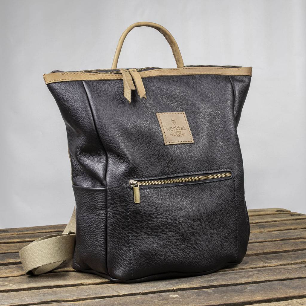 Lederrucksack schwarz - werktat