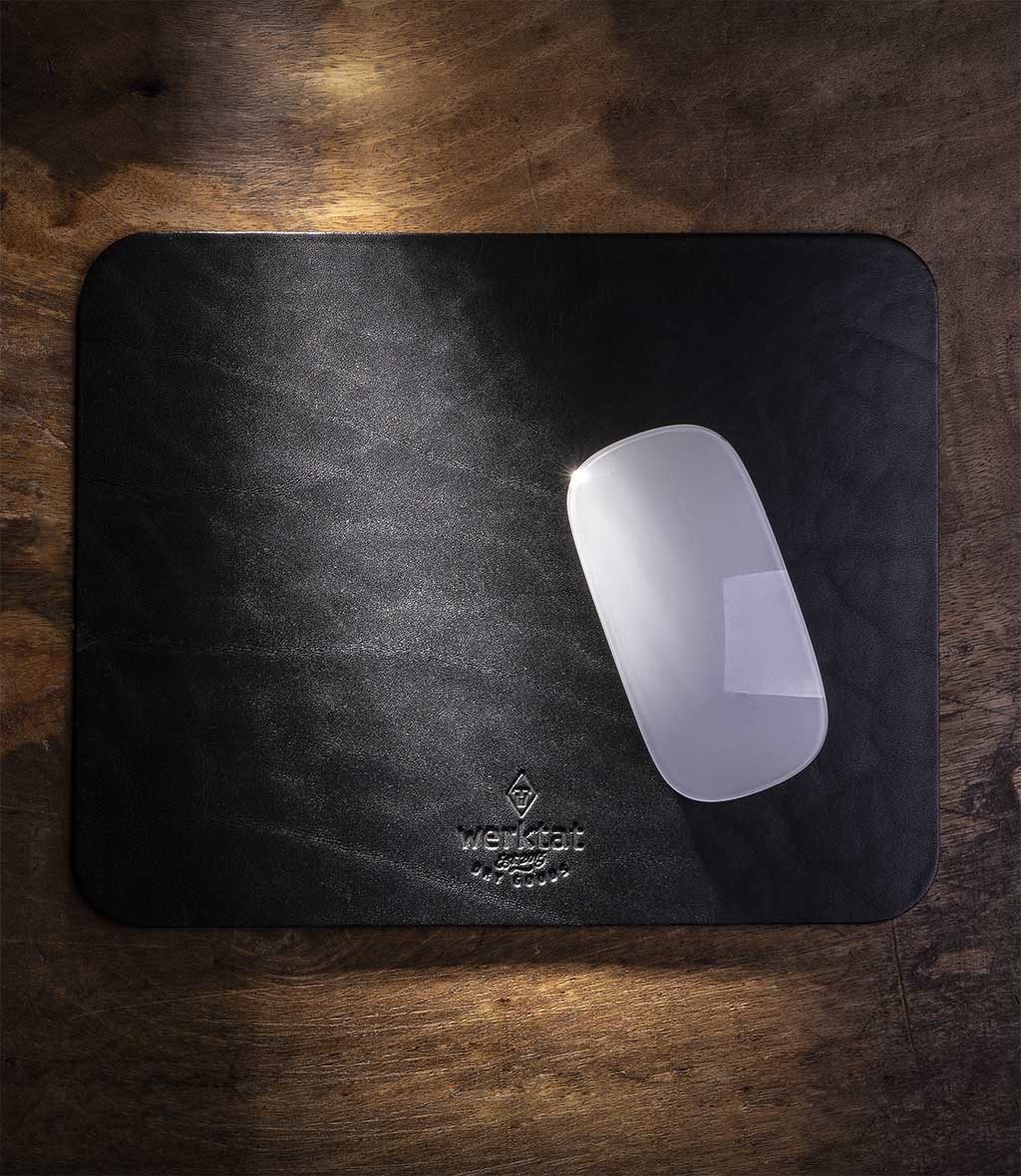 leather mousepad, black | werktat - leather & felt bags cases sleeves ...