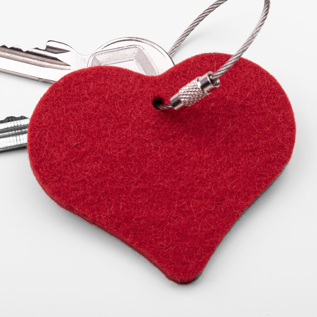 keyring heart keychain felt - werktat