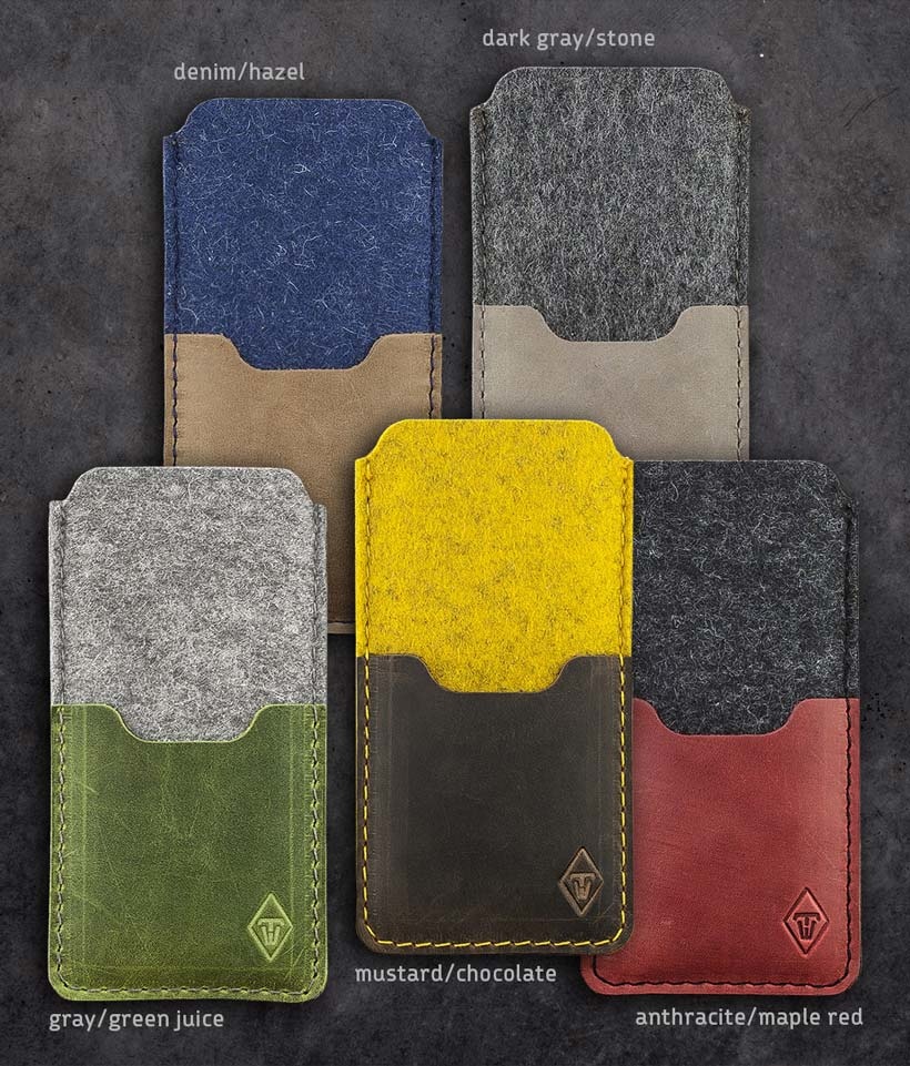 Felt leather mix pixel case for Google - werktat