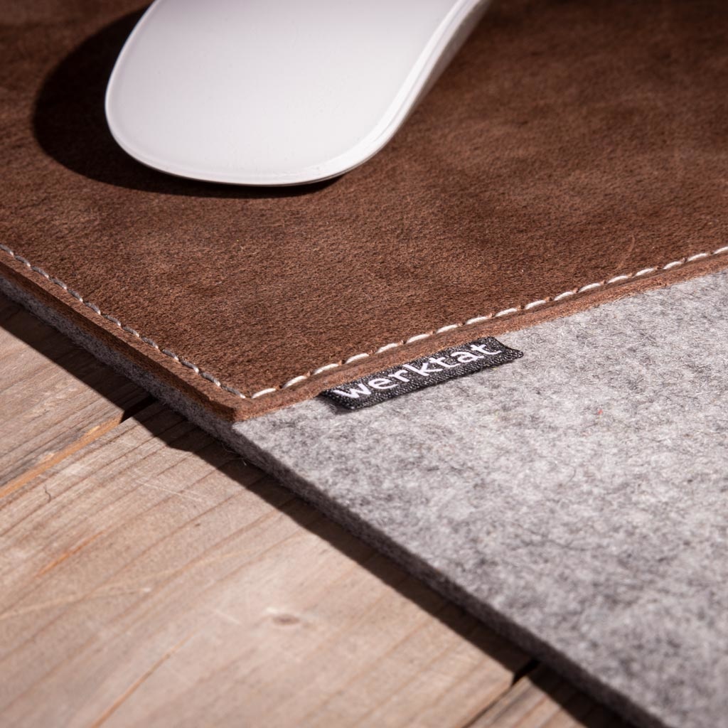 Keyboard pad felt with leather mouse pad - werktat