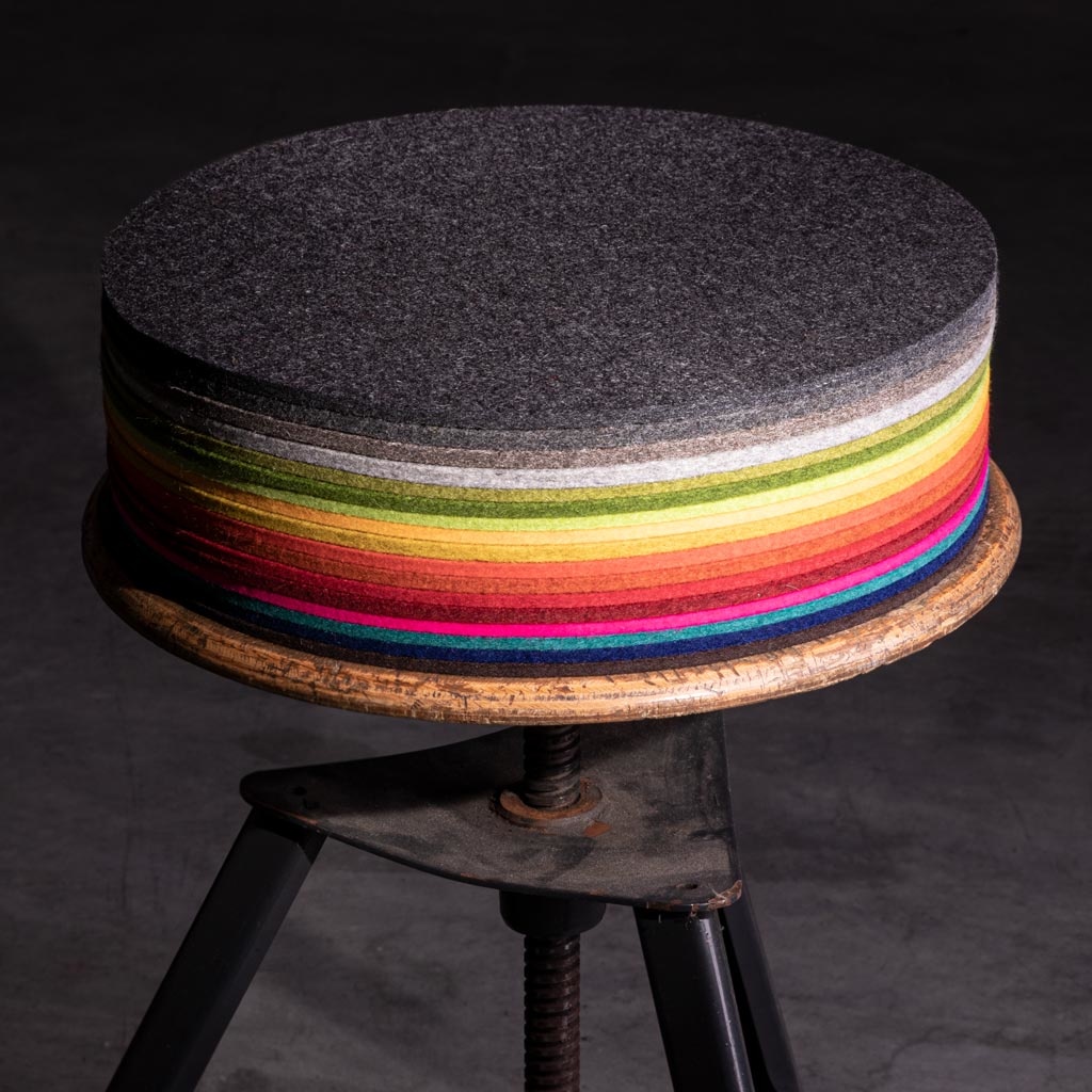 seat pad round felt Ø 30 32,5 35 37,5 40 cm - werktat