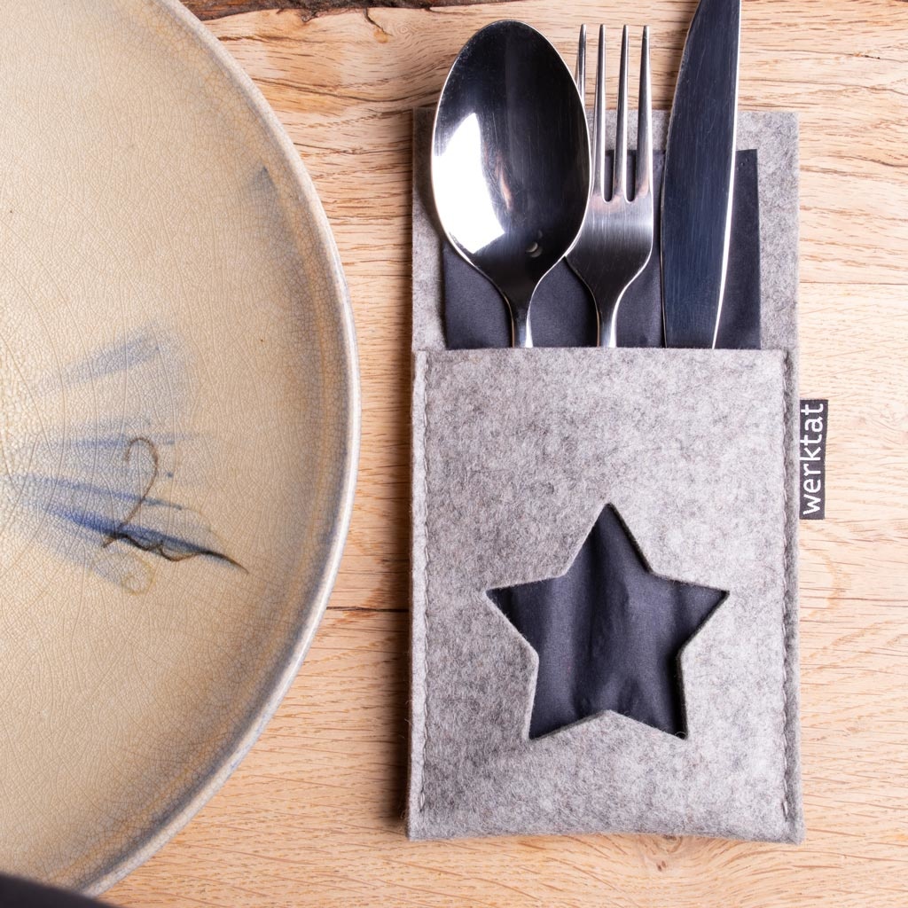 Cutlery sleeve of felt - werktat