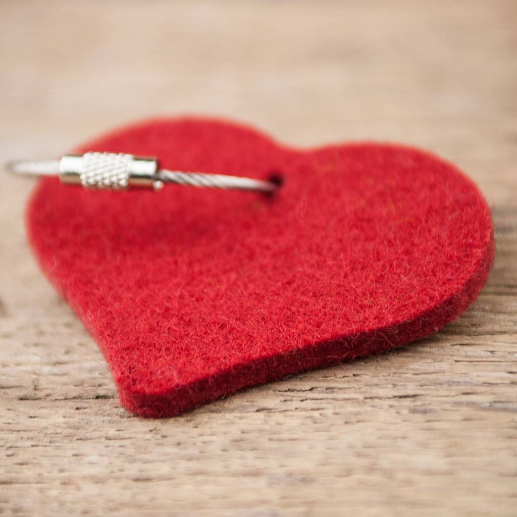 keyring heart keychain felt - werktat