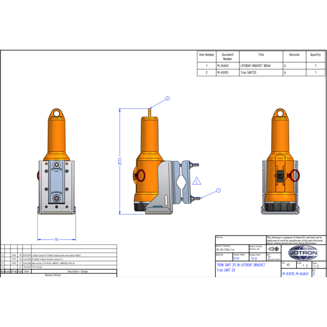 JOTRON - Lifeboat Bracket Tron SART20/AIS-SART - Sail360 watersport and ...