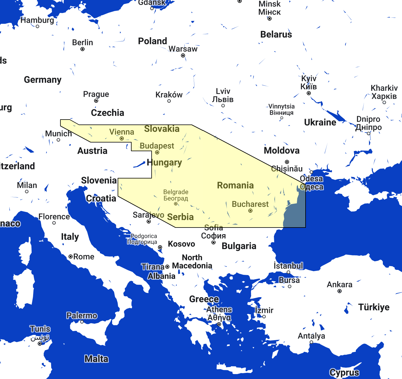TimeZero - River Danube Area Chart - SAIL360 watersport and boat equipment