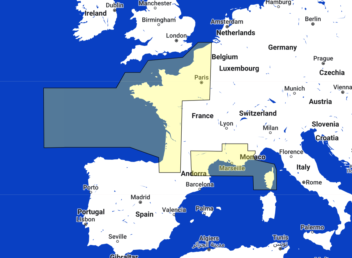 TimeZero - France Nautical Chart for Navigation - SAIL360 watersport ...