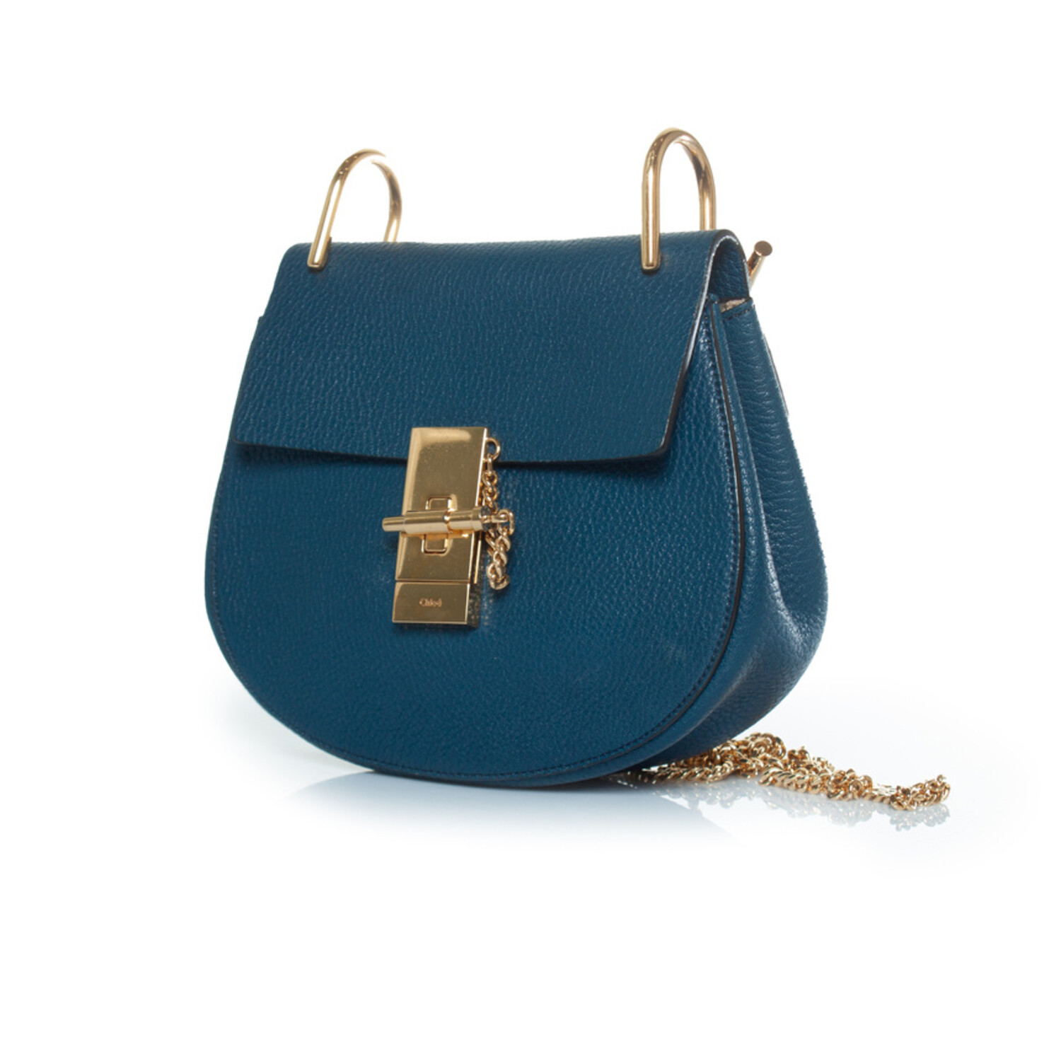 Chloe, blue leather drew bag - Unique Designer Pieces Chloe, blue leather drew bag - Unique Designer Pieces