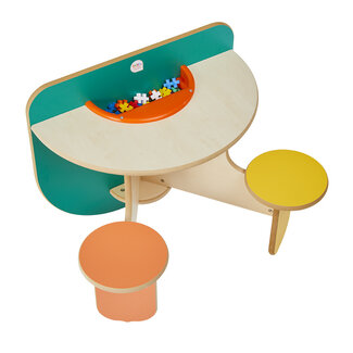 Wooden play table with storage for kids and toddlers - KinderSpell