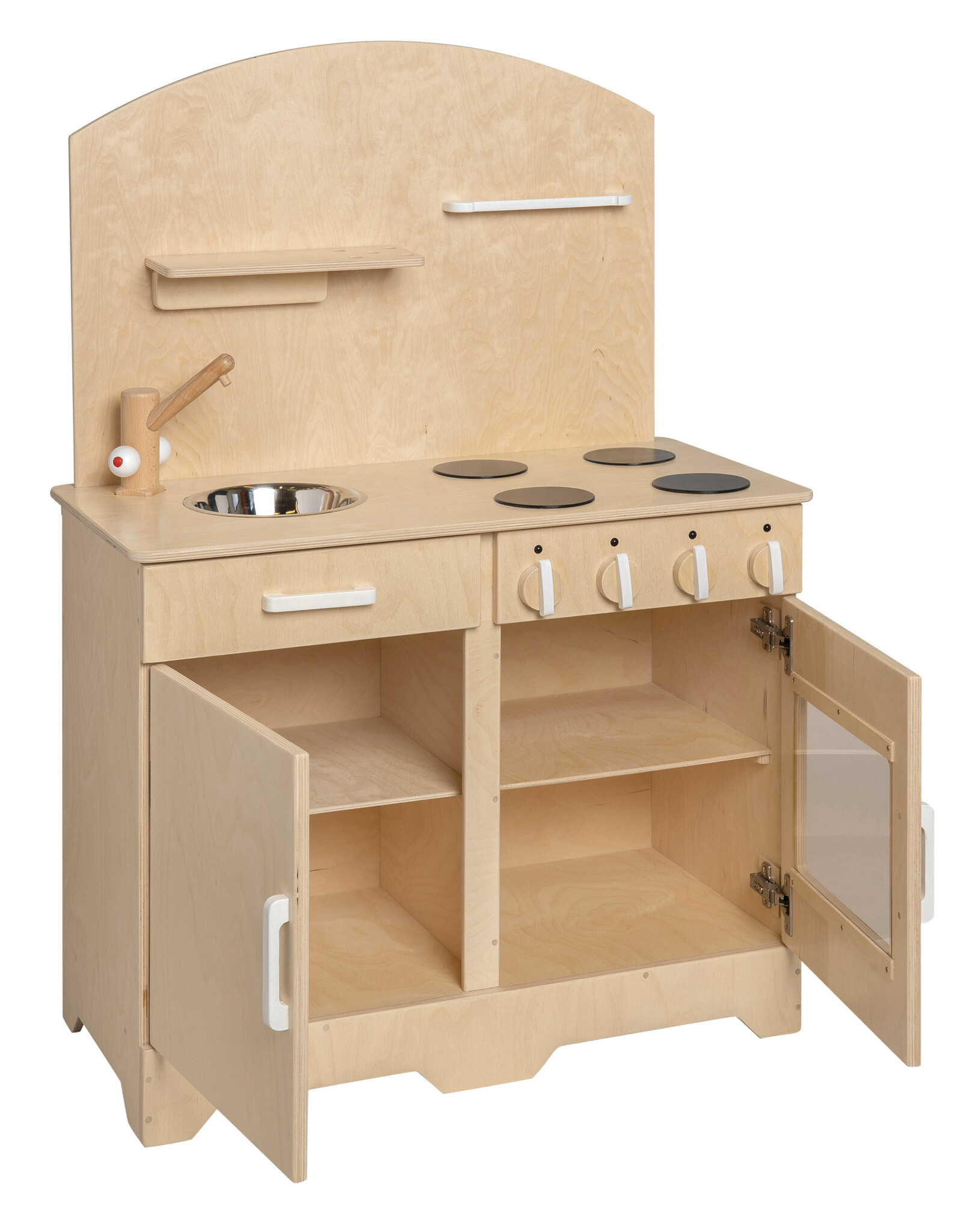 Montessori play kitchen set - functional wooden toy kitchen - KinderSpell