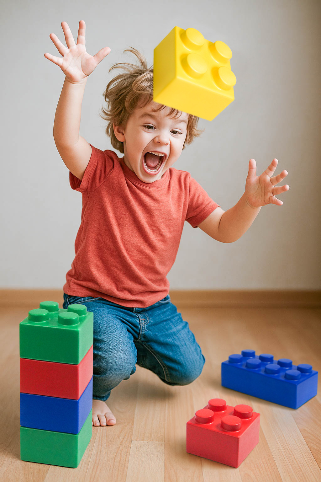 Giant rubber building bricks for toddlers and preschoolers - KinderSpell