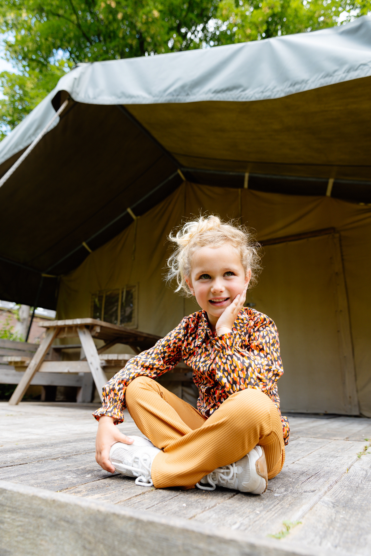 Quapi - Meisjes blouse - Thais - AOP Multi stippen - merkmeisjeskleding.nl