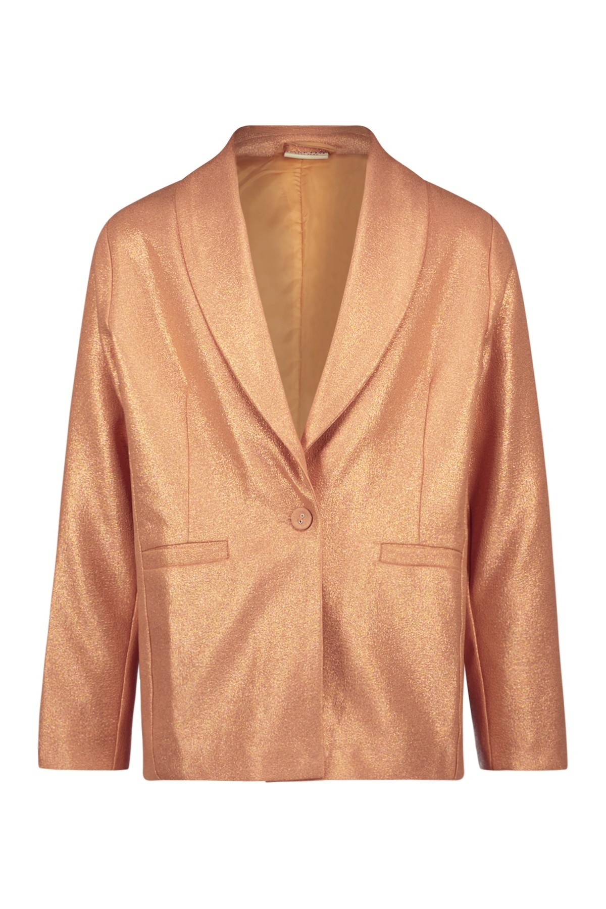 Like FLO - Meisjes blazer jasje metallic crepe - Brique ...
