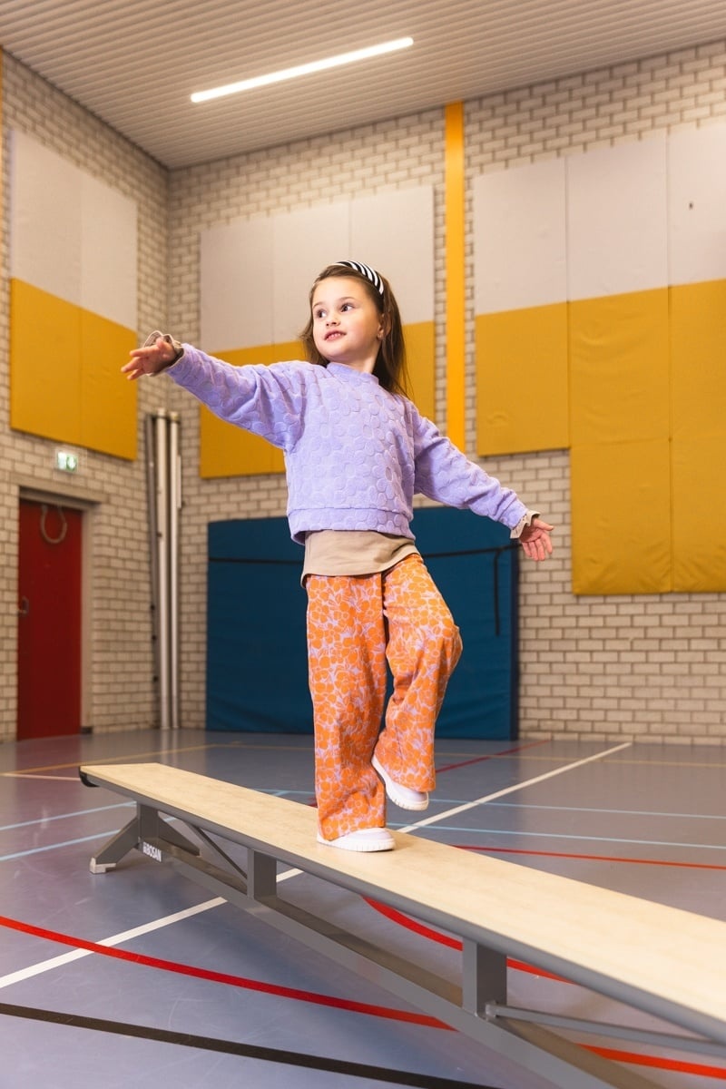 Quapi - Meisjes broek - Doris - AOP Oranje bloemen - merkmeisjeskleding.nl