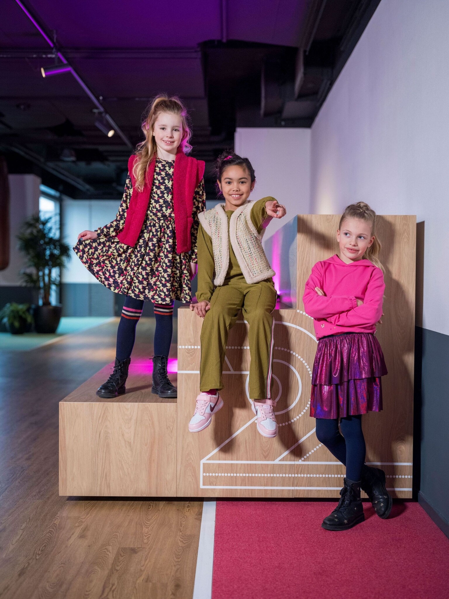 B.Nosy - Meisjes gilet teddy - Georgie - Ruby roze - merkmeisjeskleding.nl