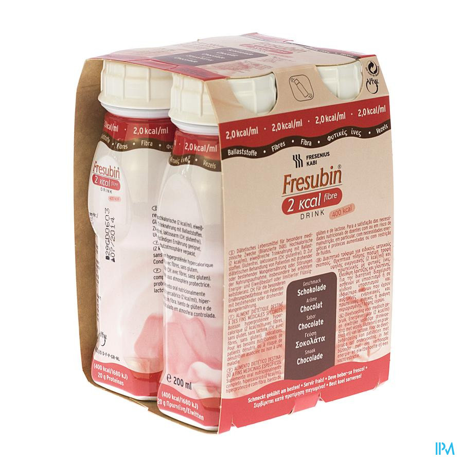 Fresubin 2kcal Fibre Drink Chocolade Fl 4x200ml - Vitapharma