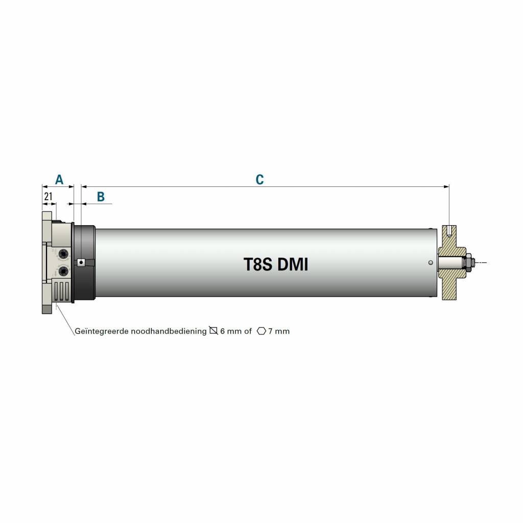 T8S DMI roller shutter motor with emergency hand control ...