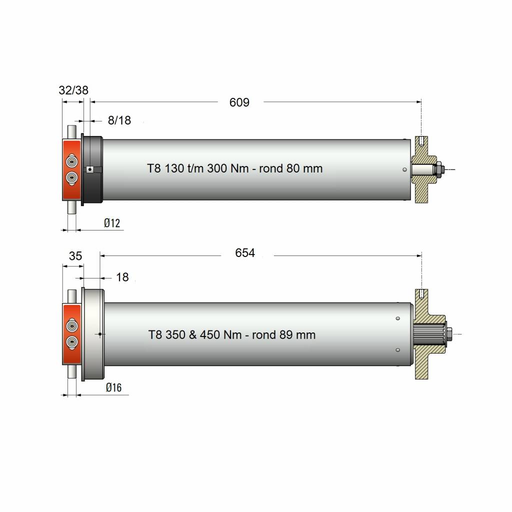 Simu T8 shutter motor - Rolluikonderdelen.nl