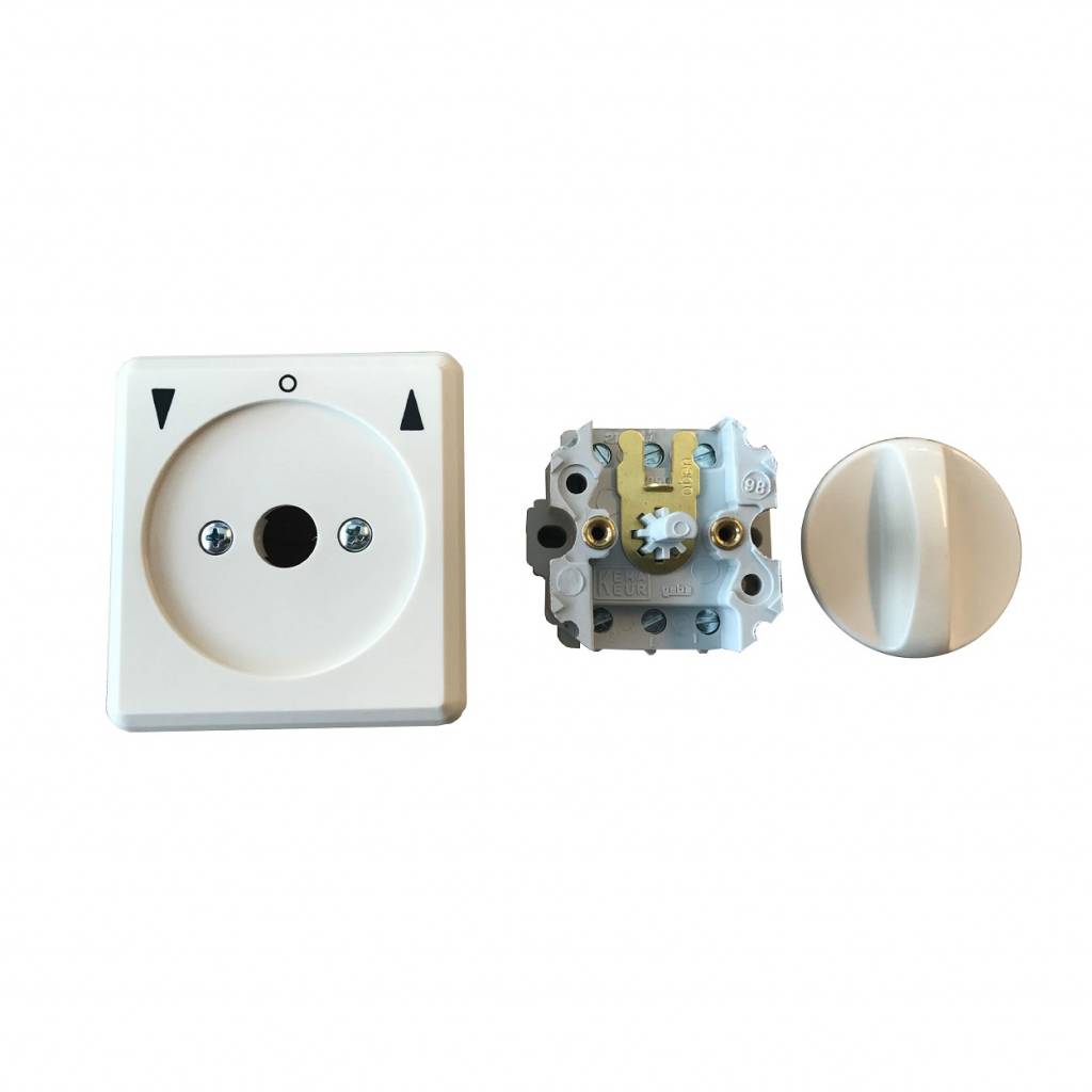 Rotary switch surface-mounted - double-pole - cream/white