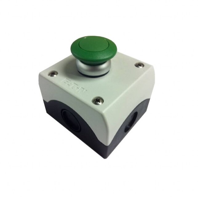 Surface-mounted push-button switch mushroom green - Rolluikonderdelen.nl