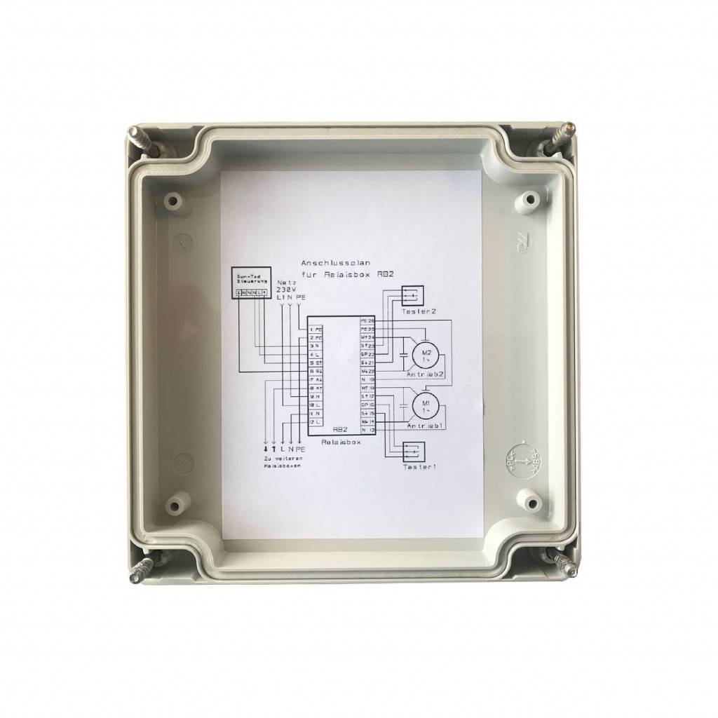 Tedsen RB2 relay box for 2 tubular motors, control voltage 230V or ...