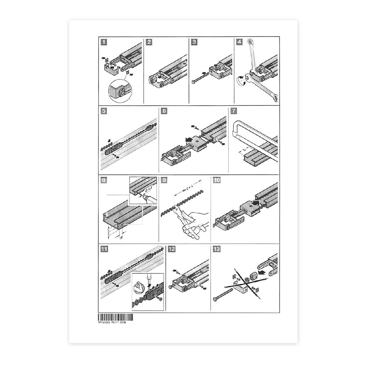 Hörmann guide rail shortening kit