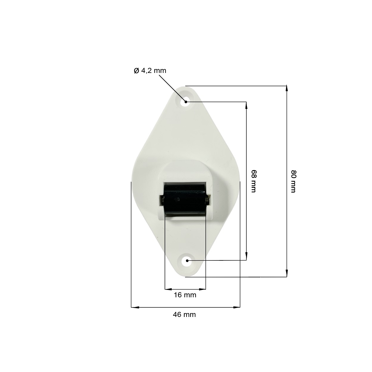 Siral strap guide plastic with plastic roller - Rolluikonderdelen.nl