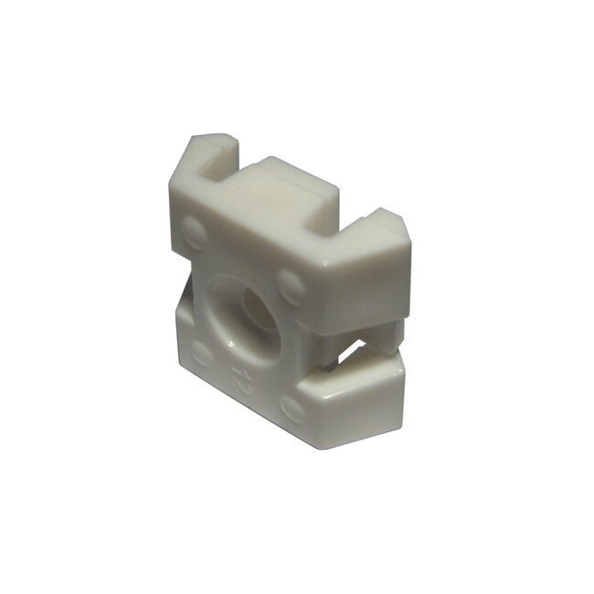 Plastic mounting block for side guides, colour white