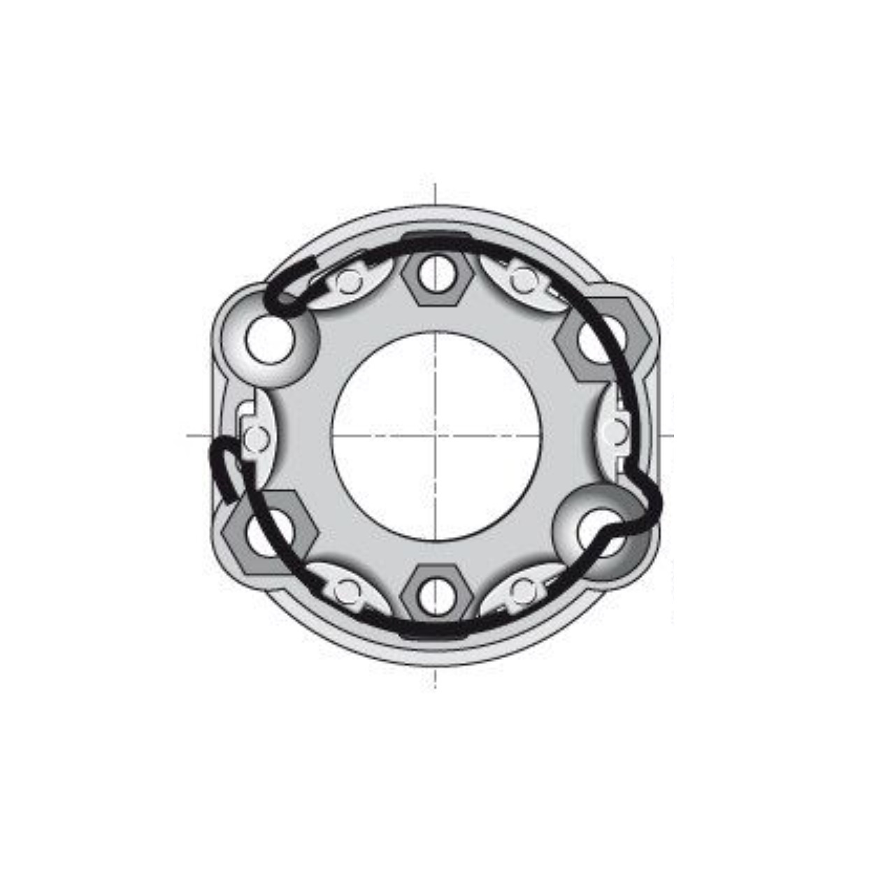 Motor support universal incl. safety clip - Rolluikonderdelen.nl