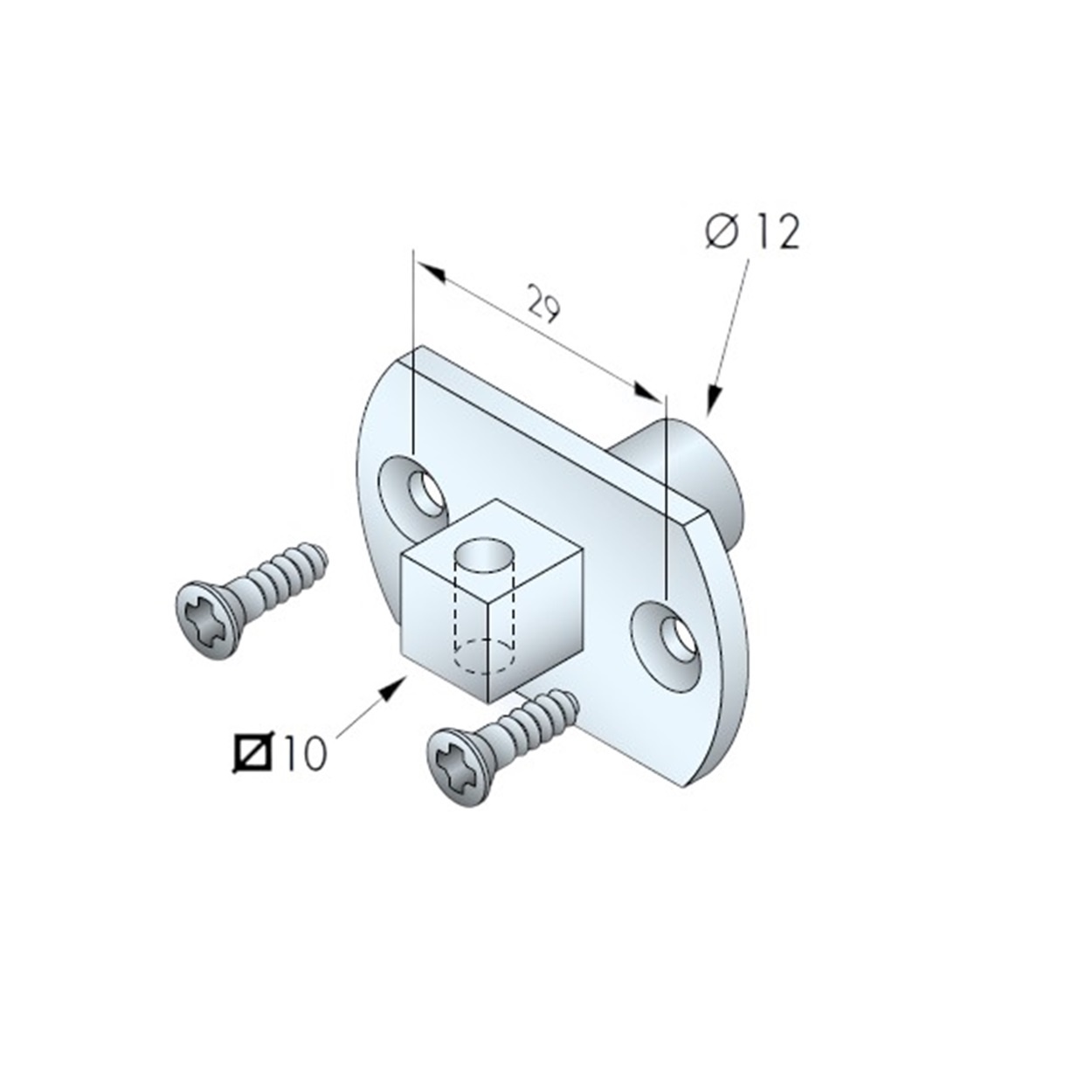 Motor support Simu T3.5 pin square 10 to round 12 - Rolluikonderdelen.nl
