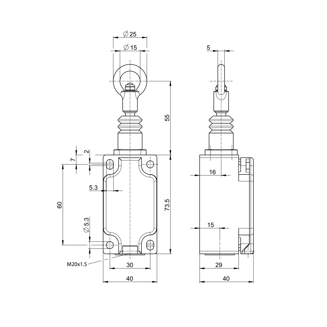 Bernstein SEK-U1Z pull-rope switch - Rolluikonderdelen.nl