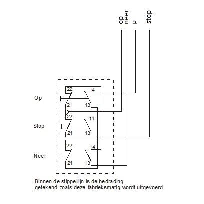 Surface-mounted push-button switch KDT-3 up-stop-down IP65