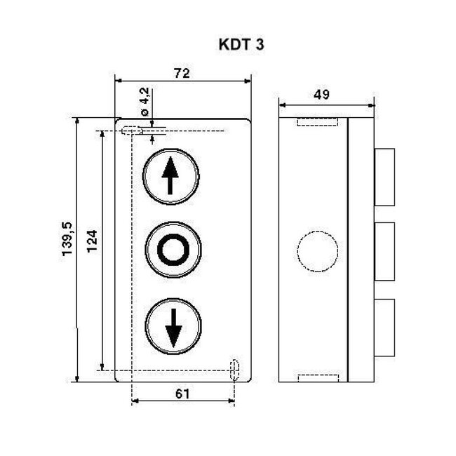Surface-mounted push-button switch KDT-3 up-stop-down IP65