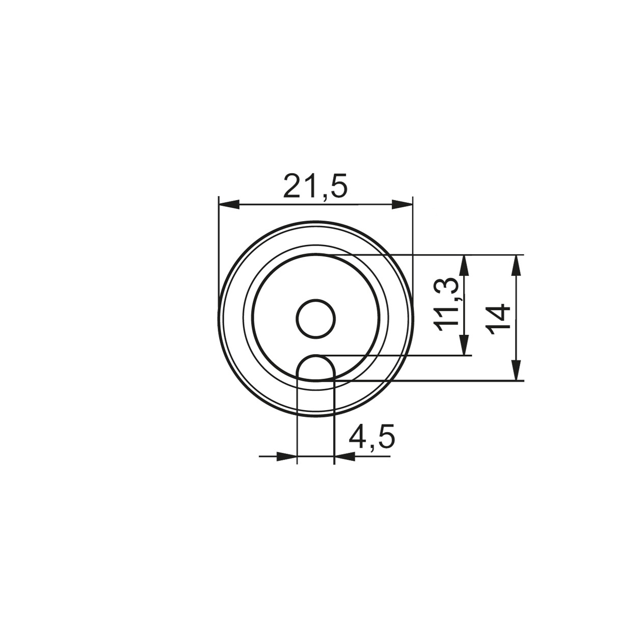 Coupling Ø 14 with keyway 4.5 mm - Rolluikonderdelen.nl