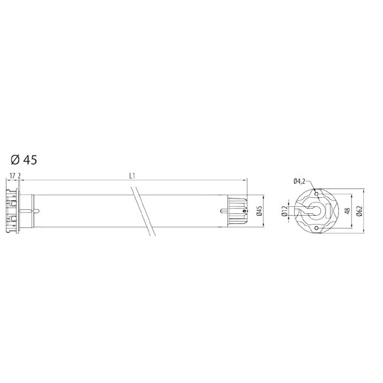 Cherubini Wave RX Ø 58 buismotor met ontvanger en electr. afstelling ...