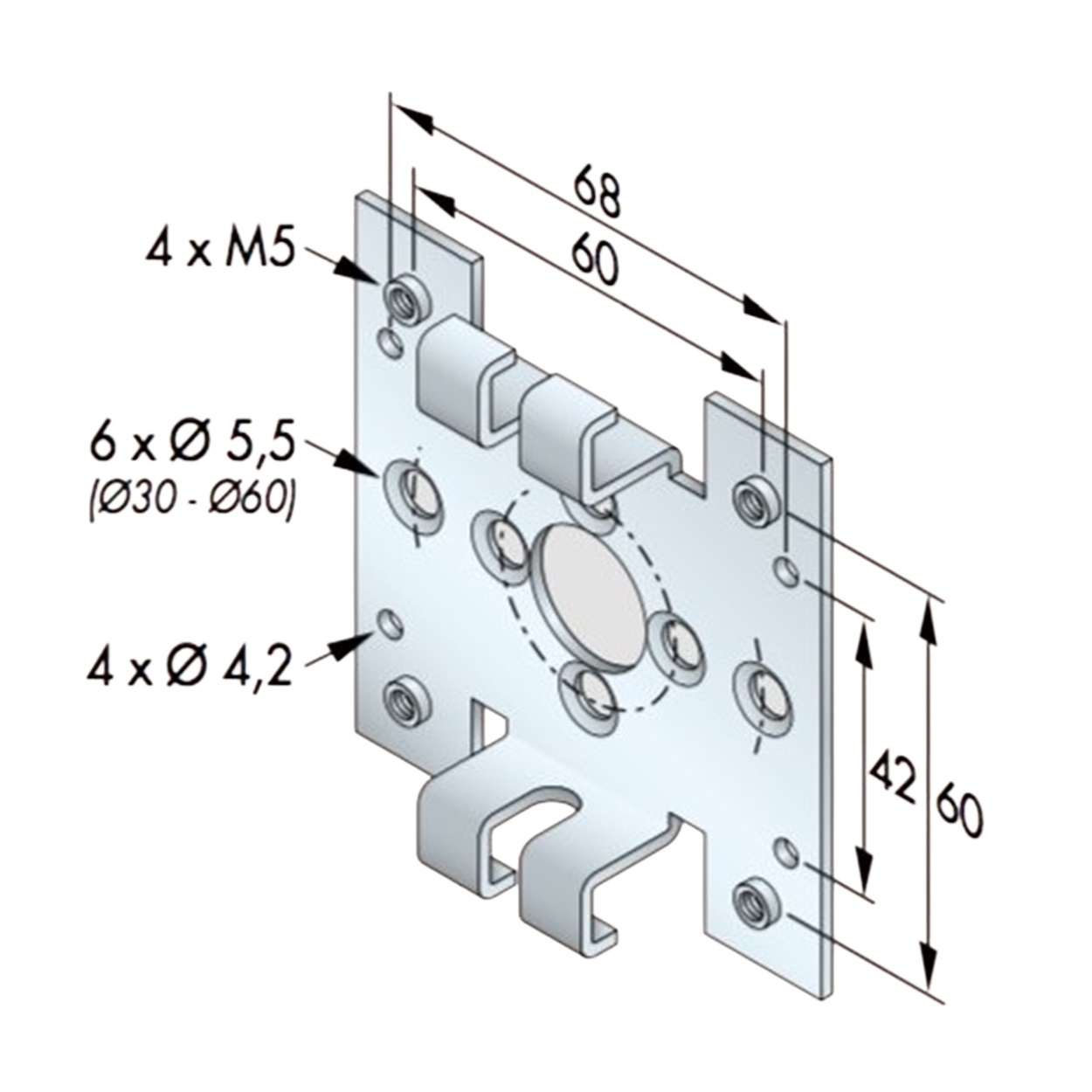 Motor support Simu T5 shutter bracket + mounting set - Rolluikonderdelen.nl