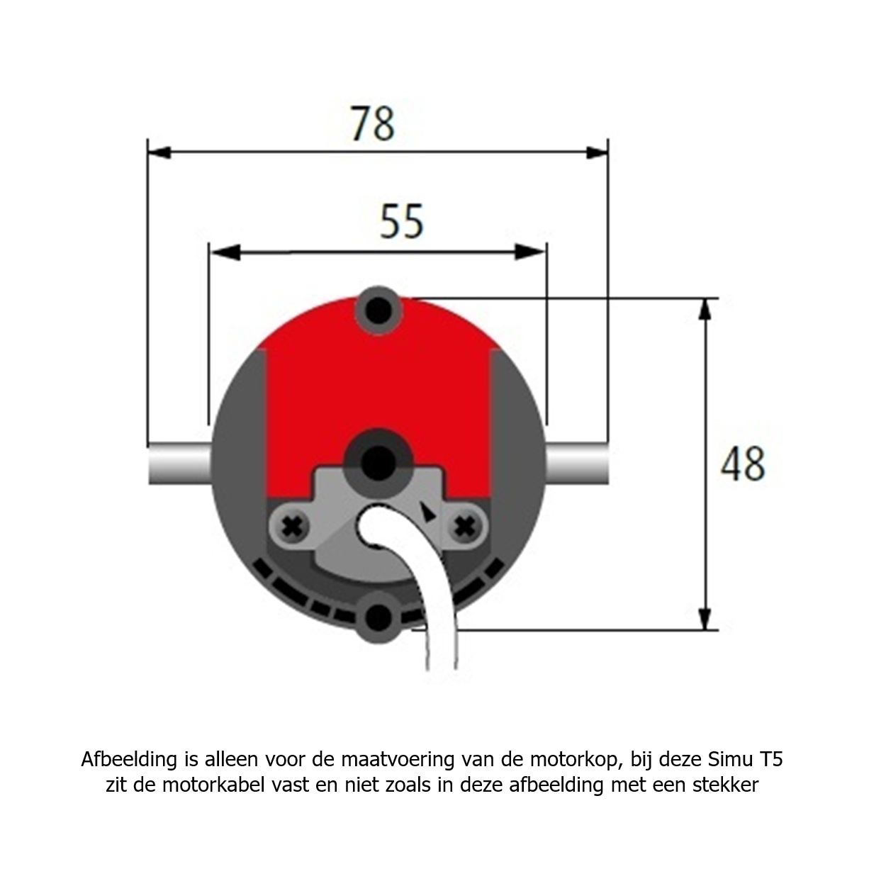 Simu T5 tubular motor 17 rpm - Rolluikonderdelen.nl