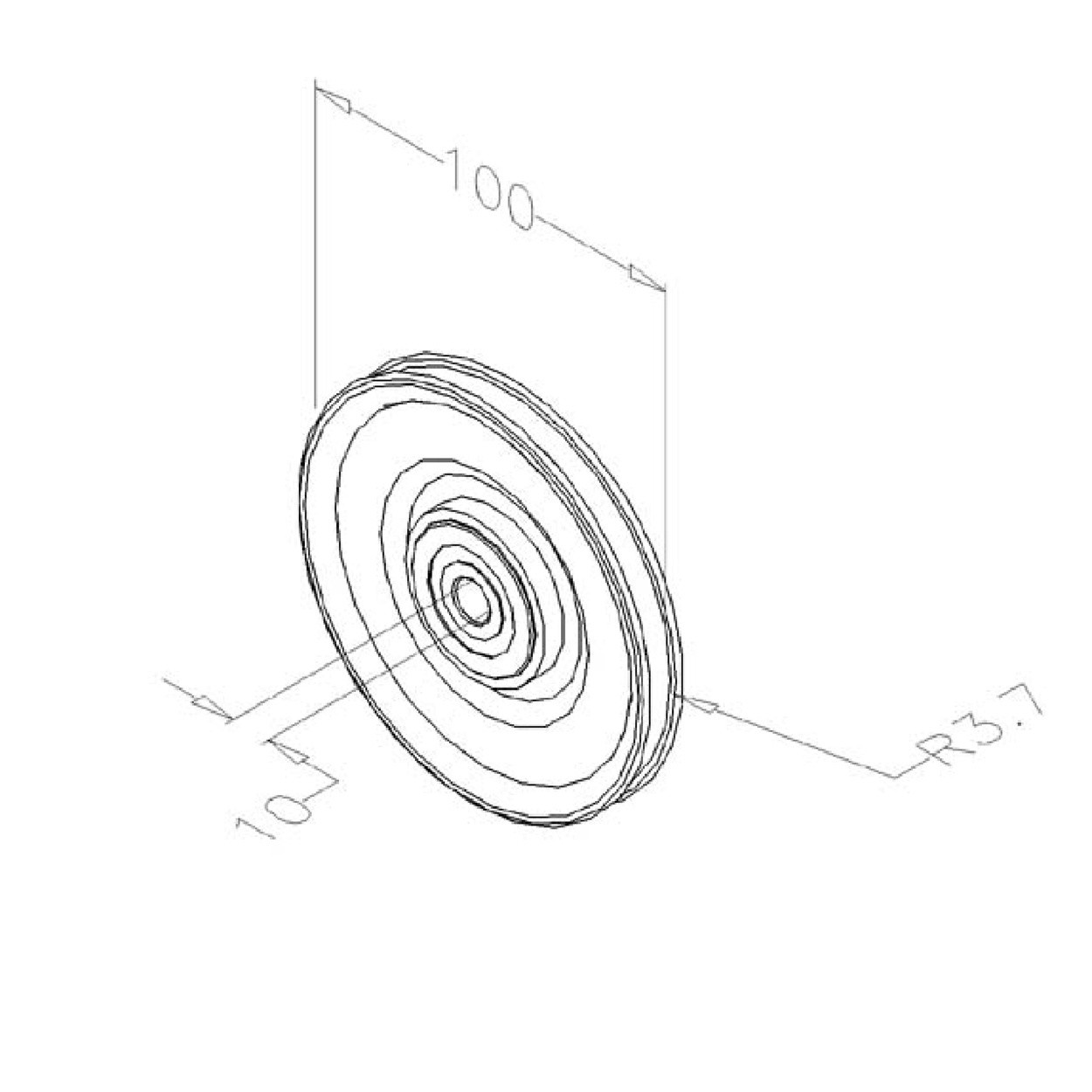 Cable disc round 100 mm - Rolluikonderdelen.nl