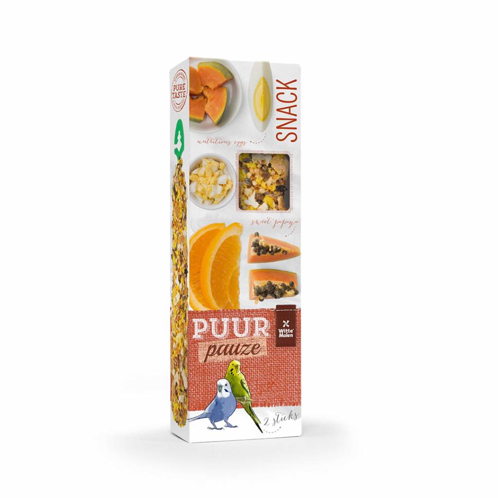 Witte Molen Puur Pauze 2 parkieten sticks - Junai.nl