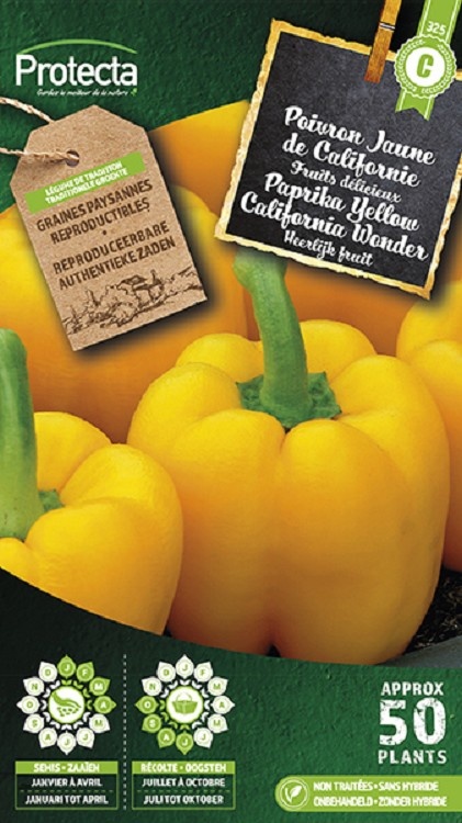 Groente zaden: Paprika yellow California Wonder - Junai.nl