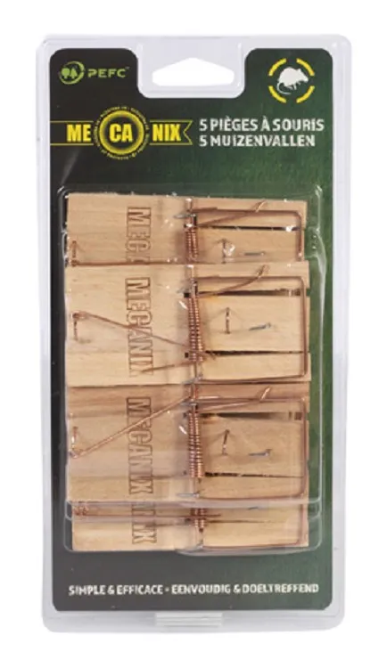 Mecanix Muizenklemmen van PEFC hout | 5 stuks - Junai.nl