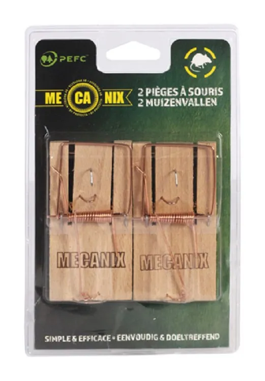Mecanix Muizenklemmen van PEFC hout 2 stuks - Junai.nl