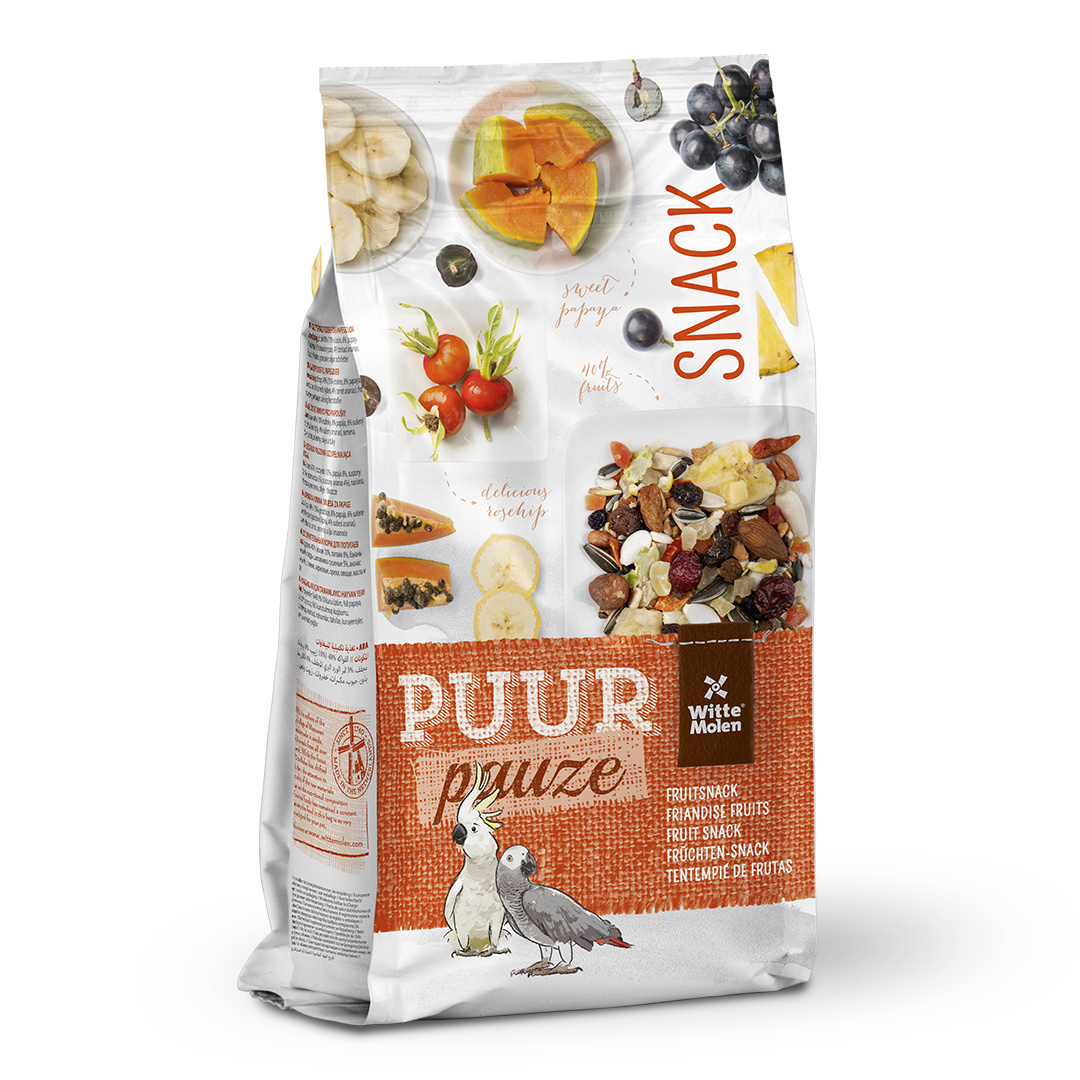 Witte Molen Puur pauze snack muesli papegaai fruit - Junai.nl