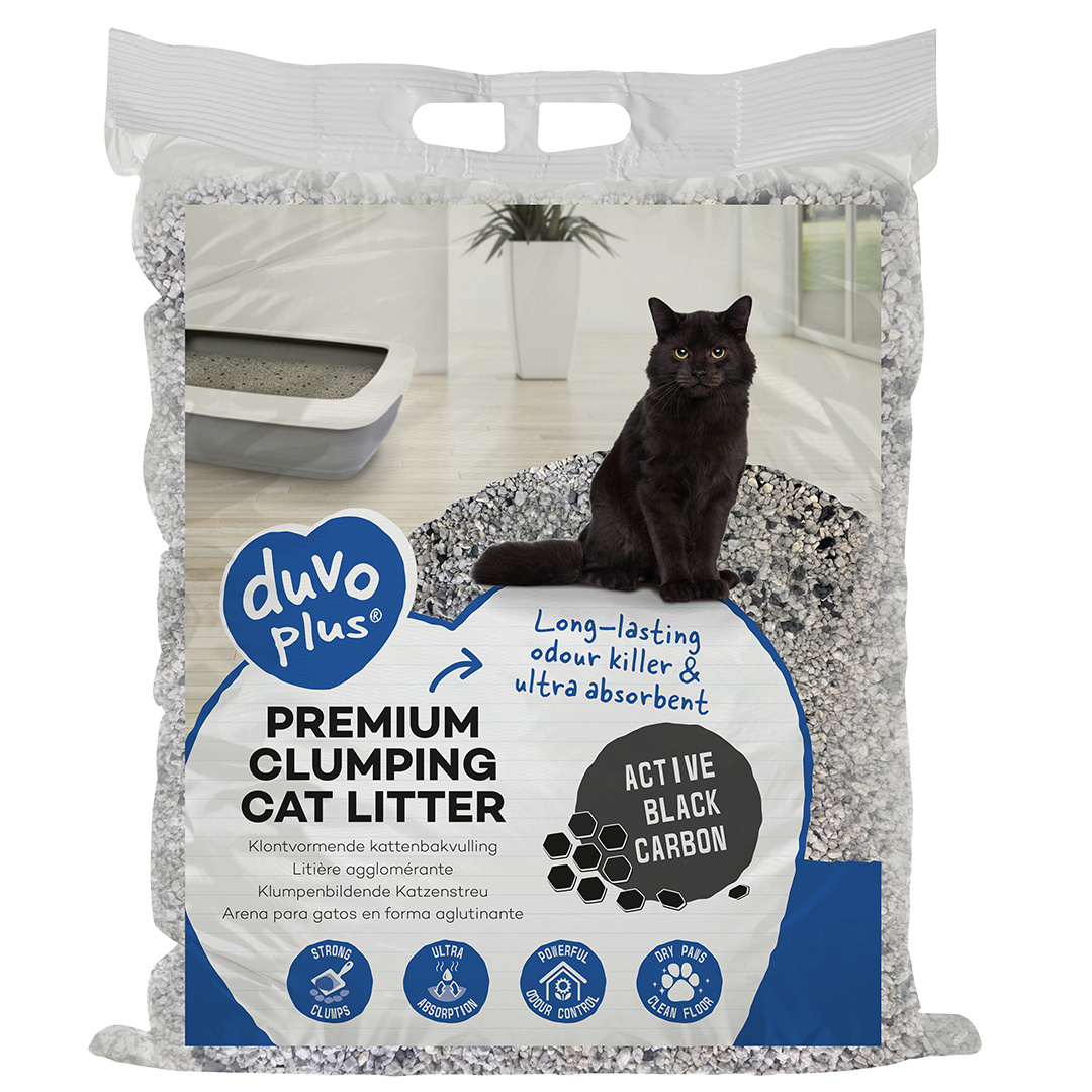 Duvo+ Kattenbakvulling Premium Active Black Carbon 12KG - Junai.nl