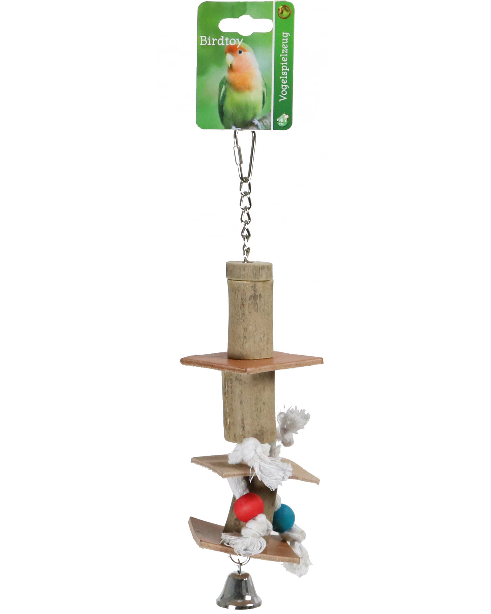 Boon Slinger Hout + Leder + Touw + Bel 32CM - Junai.nl