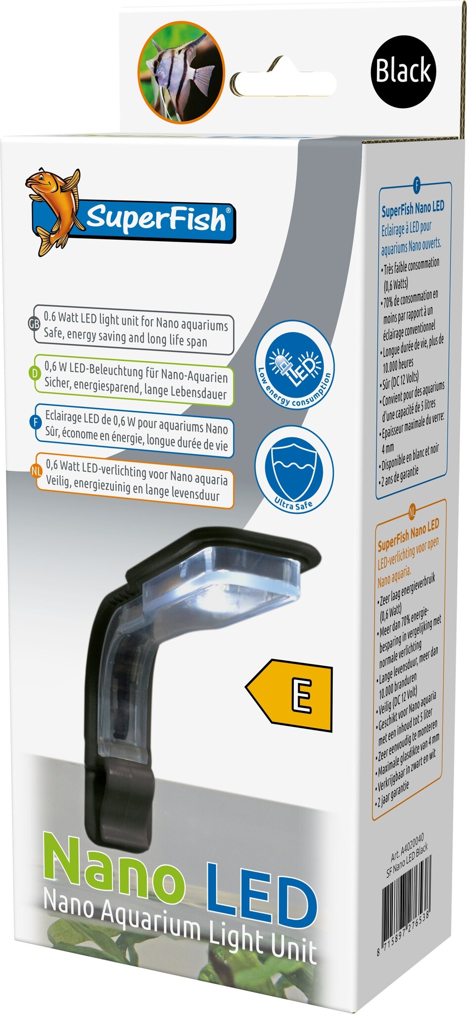 Superfish Nano LED Zwart - Junai.nl