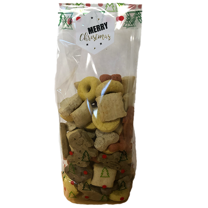 Kerst Cadeau zakje met Gemengde Koekjes voor Honden | Kerstkado - Junai.nl