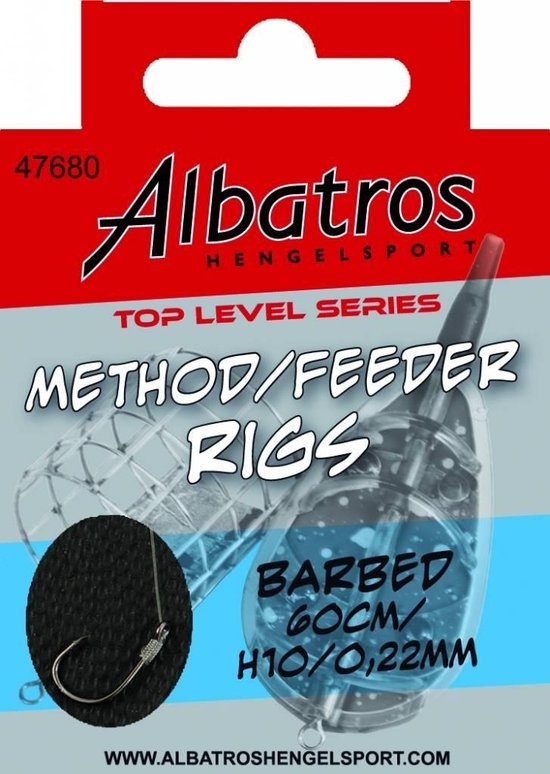 Albatros TL Method Rig Barbless – Onderlijn 60 cm zonder weerhaak ...